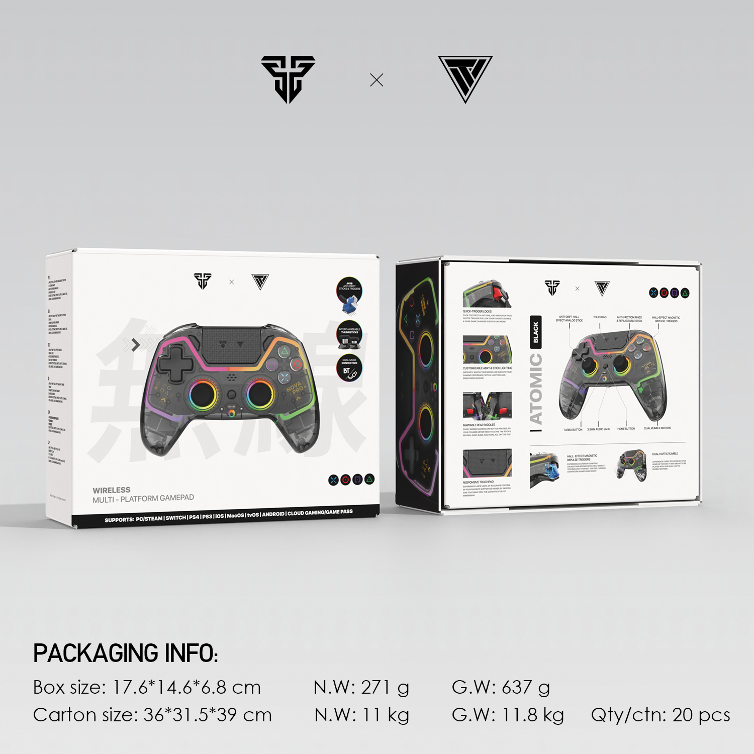 Fantech Gamepad Wireless Controller Anti-Drift Hall Effect NOVA Pro ...