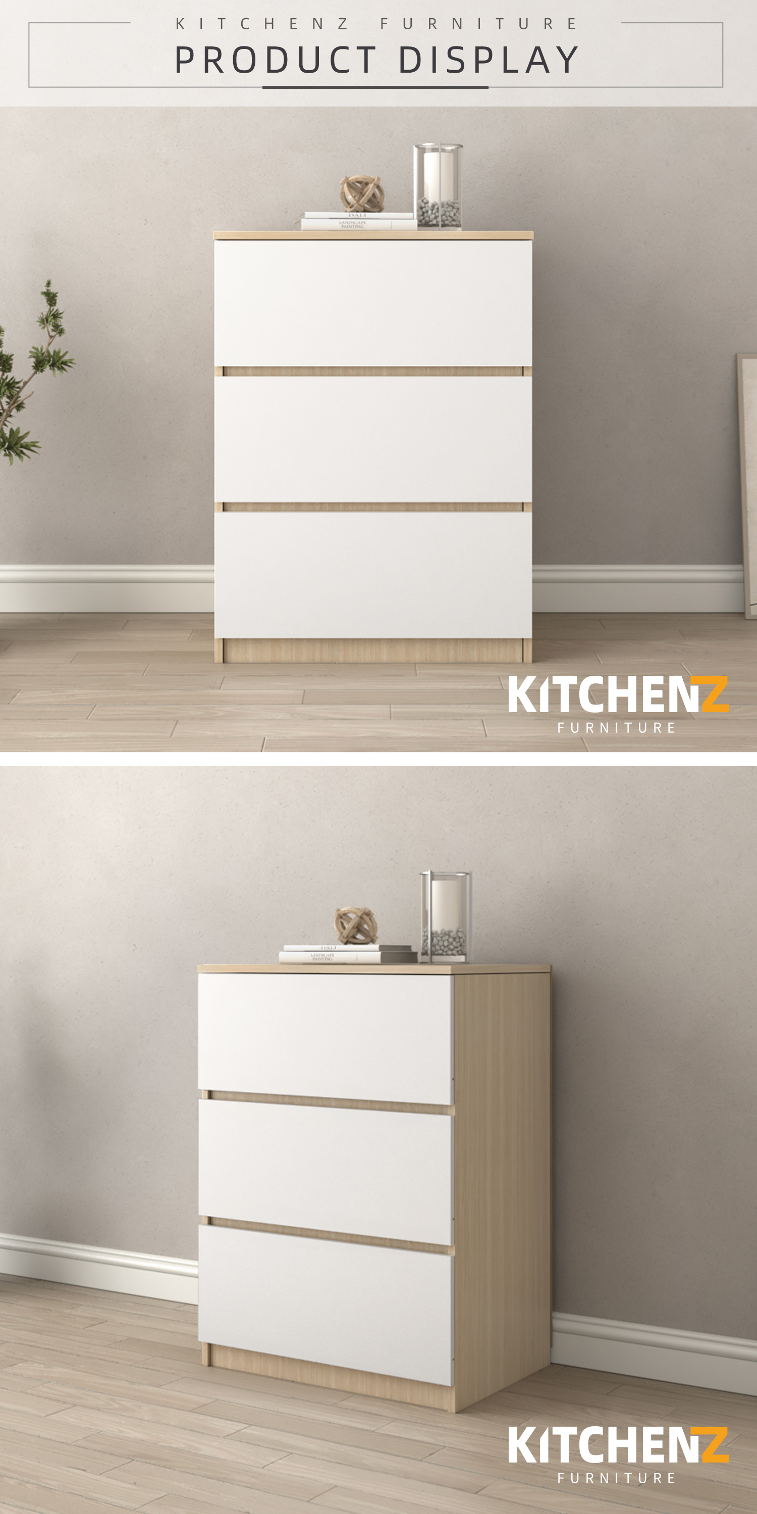 KitchenZ 3 Layers Chest Drawer Storage with Locker Big Size 7000/7010 ...