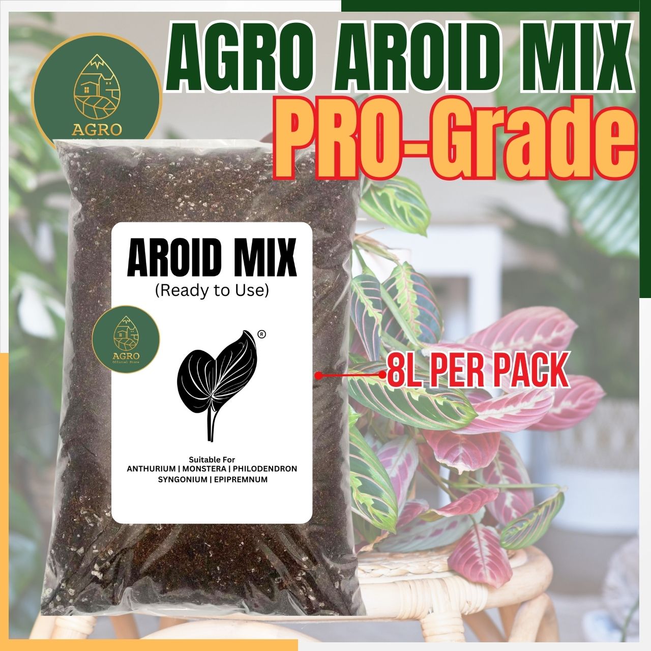 Agro Aroid Soil Mix 7L PRO Grade Especially For Anthurium Monstera ...