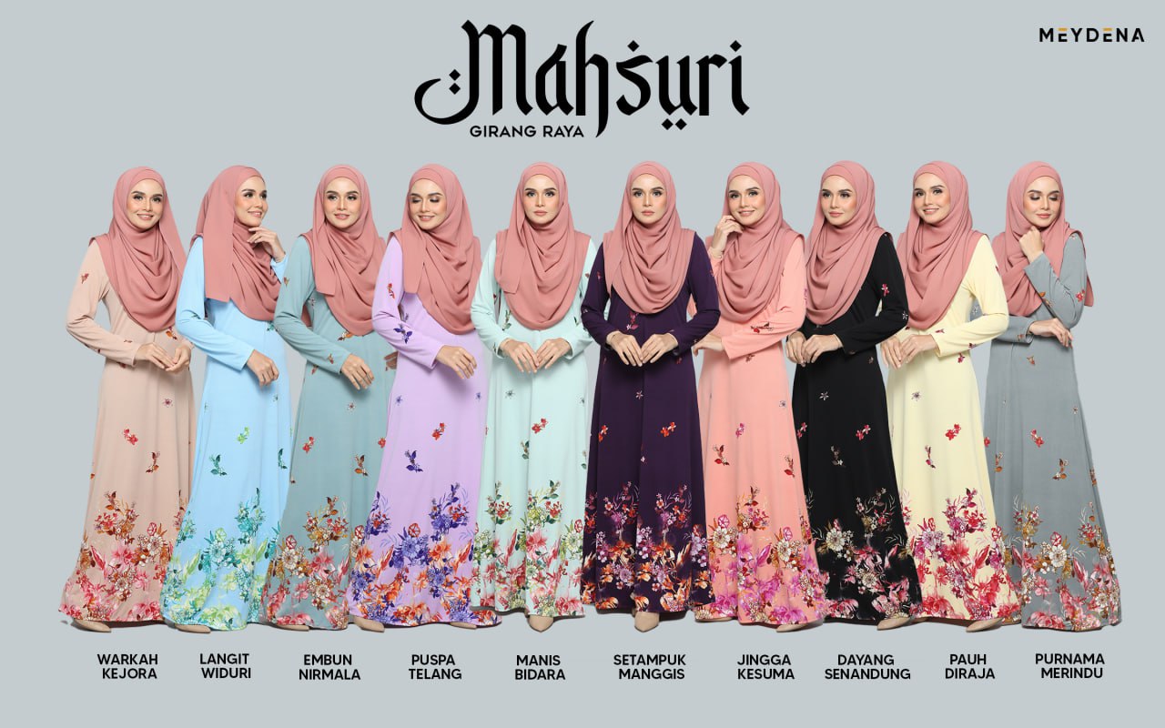 Jubah Ironless Mahsuri Material Moscrepe Nursing Friendly Berpoket ...
