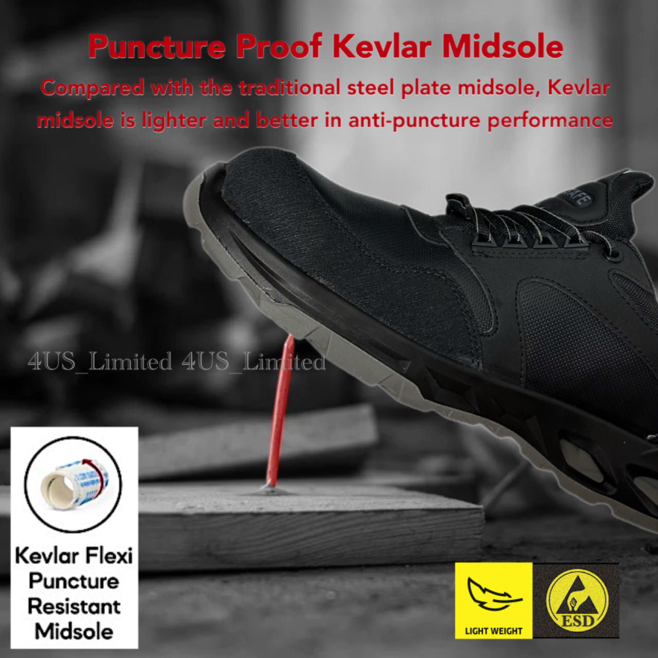 Modasafe M-231 Anti-static Low Cut 4.5" Laces-Up Safety Shoes (Sirim ...