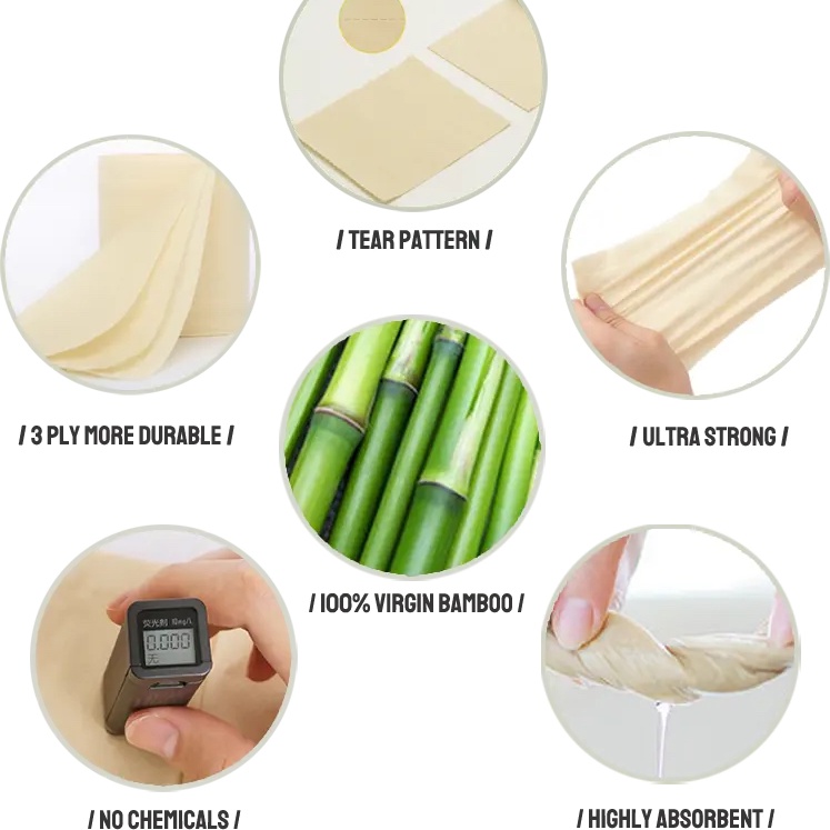Bamboo Tissue Soft Facial Tisu 300pcs Non-Fluorescent Tissue 75pulls ...