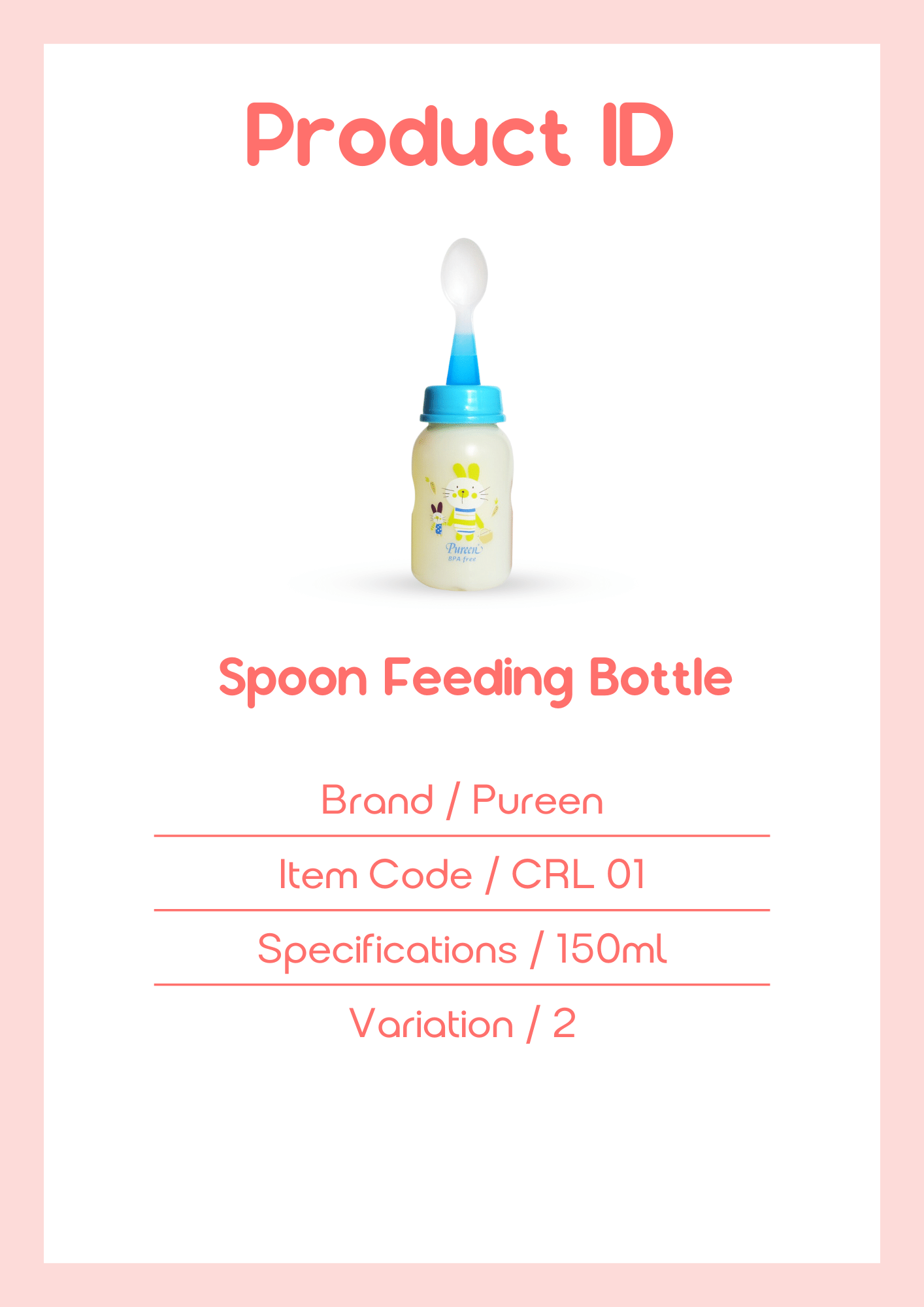 Pureen Spoon Feeding Bottle 5oz (150ml) CRL 01 | Shopee Malaysia