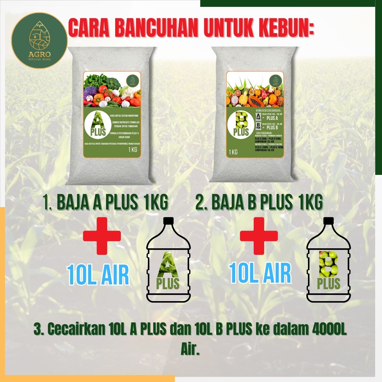 Agro Baja AB 2kg AB Fertilizer Paksa Gemok Untuk Fertigasi dan ...