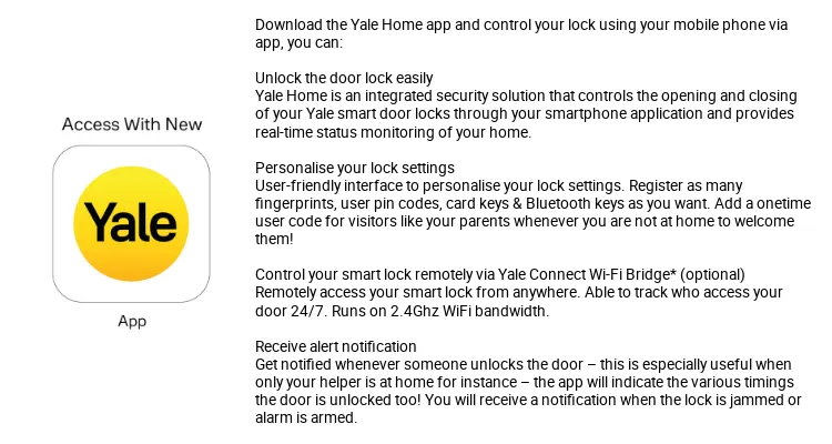 Yale YDG413A Glass Smart Door Lock - Rim Lock/ Fingerprint/ PIN Code ...
