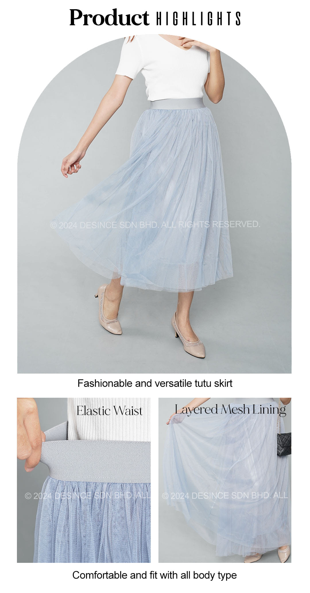 🇲🇾 DESINCE Women Skirt Tutu Princess Tulle Skirts Long Maxi 3 Layer ...