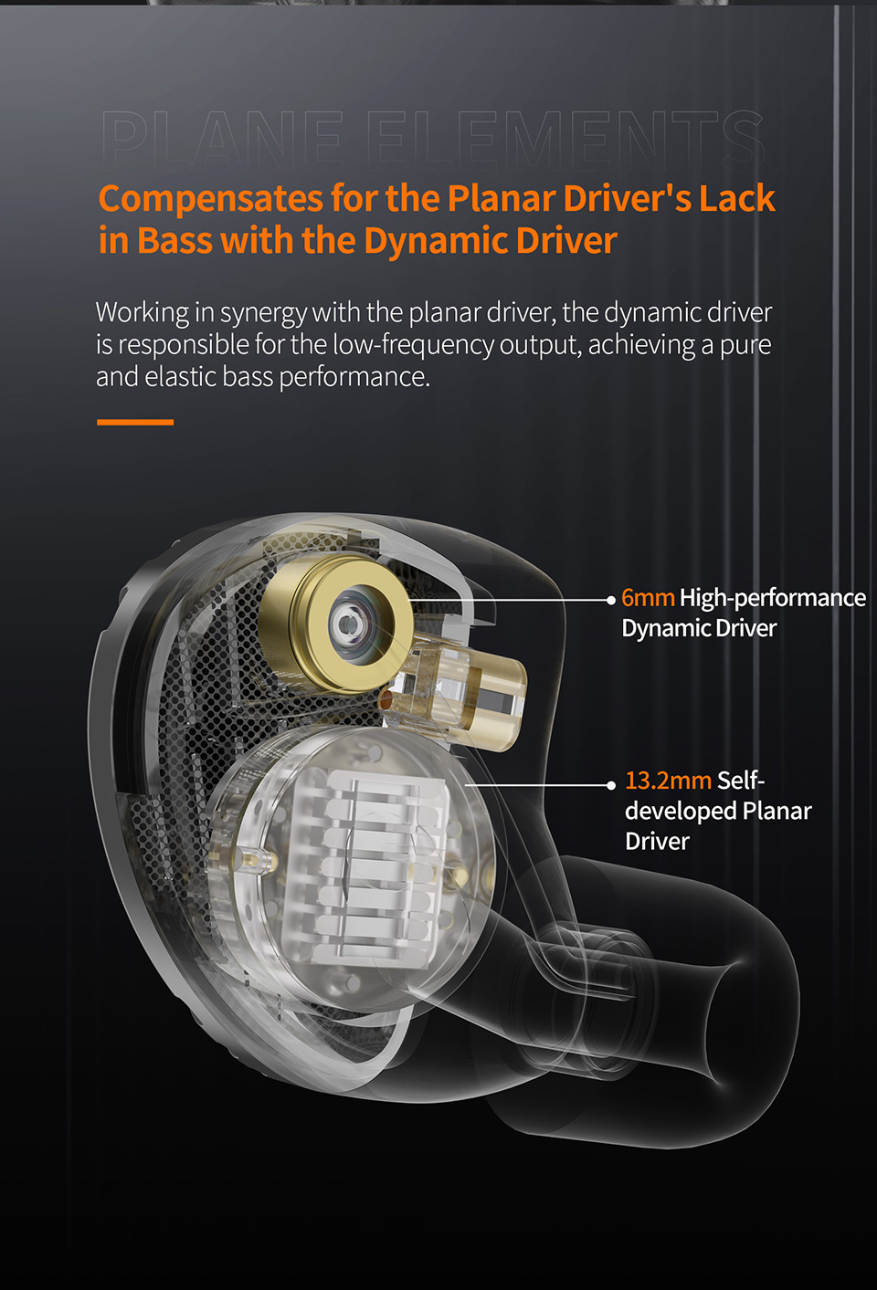 KZ Symphony Hybrid Self-developed Planar Driver + 6mm High-performance ...