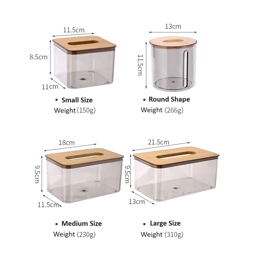 Transparent Tissue Holder Box Toilet Paper Roll Tissue Box Holder Container Tissue Storage Box ...