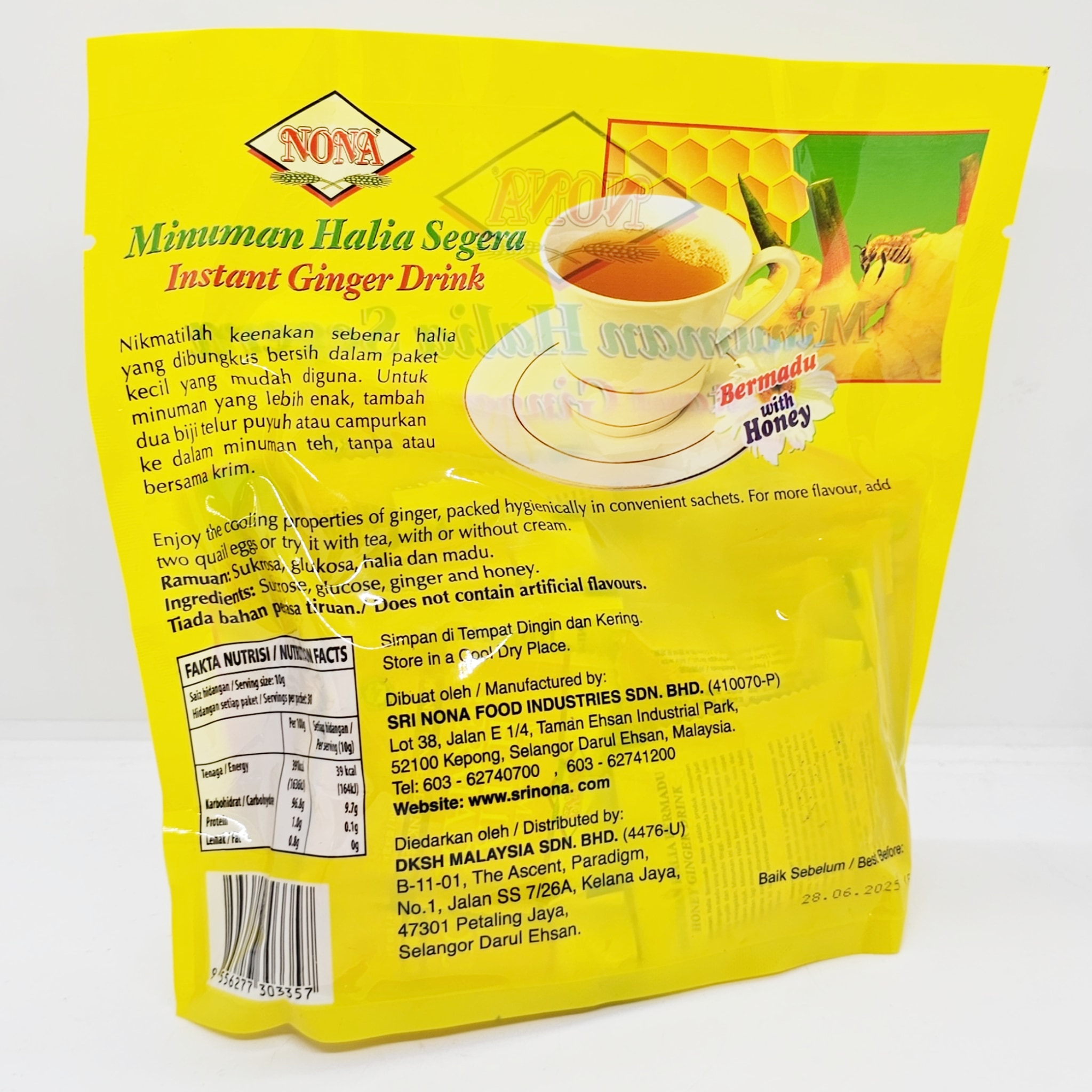 NONA Minuman Halia Segara Dengan Madu (30pcs x 10g) Instant Ginger ...