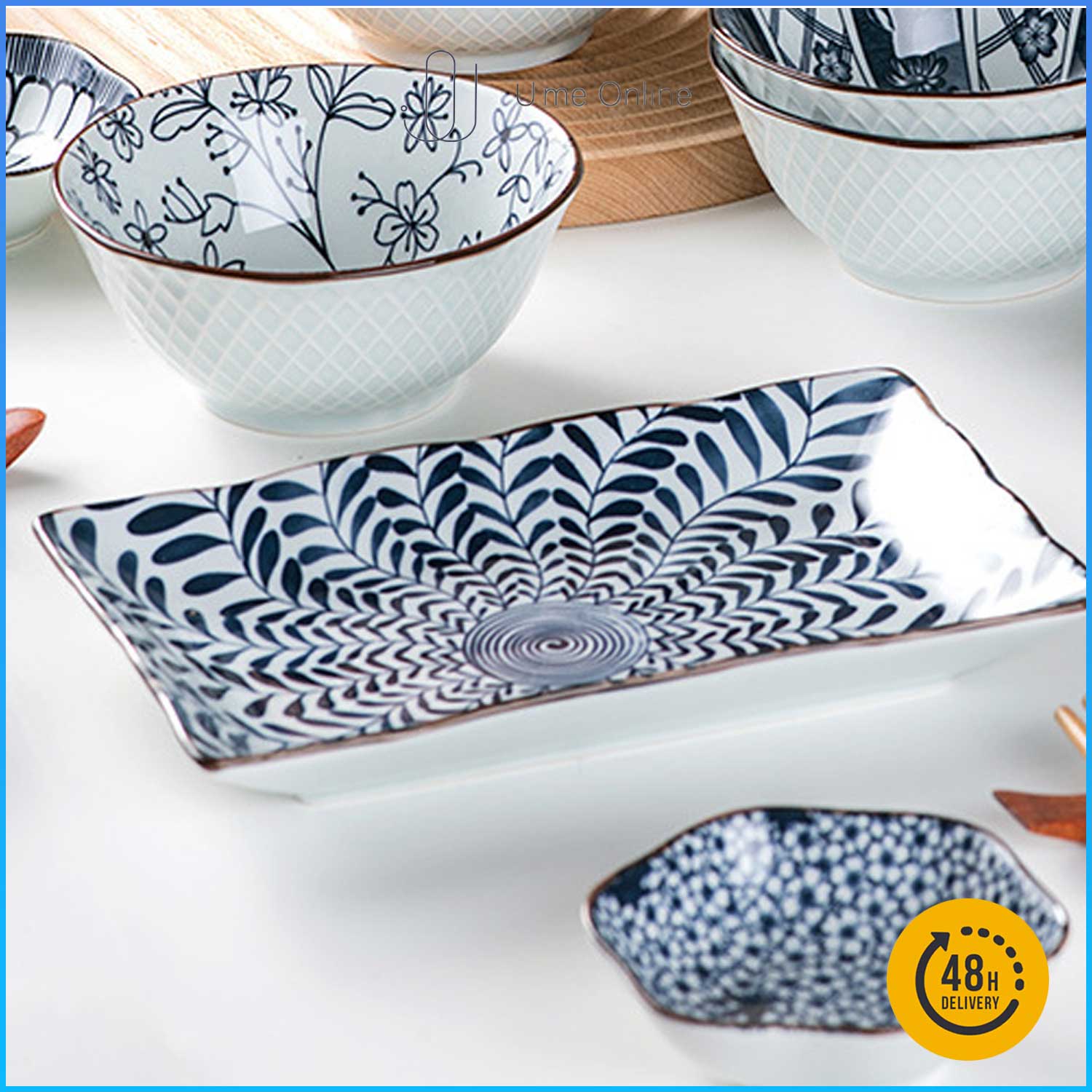 U.me Japanese Style Porcelain Bowl Tableware Gift Box Household Bowl ...