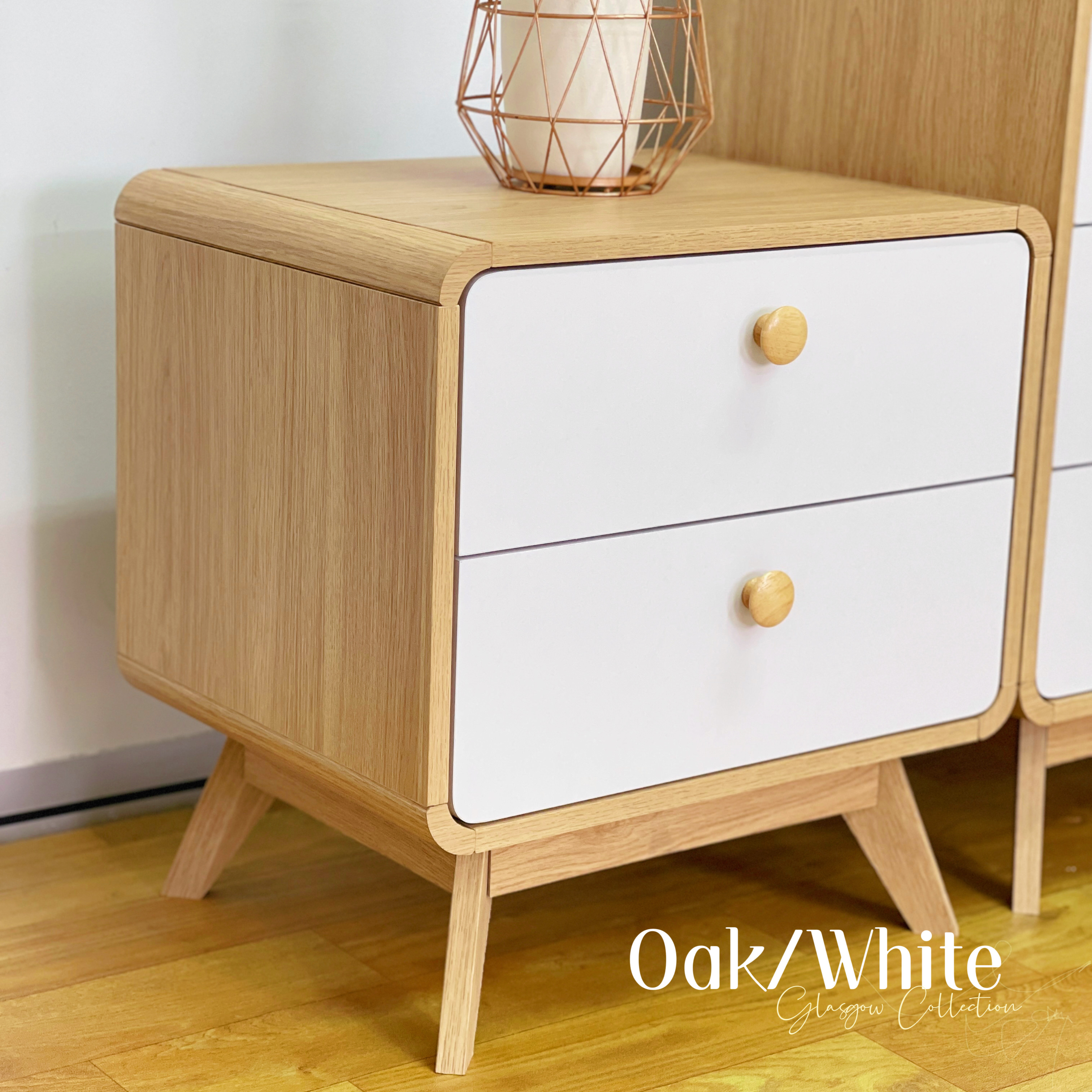 PAMICA Glasgow Muji Nightstand 2 Drawers Chest Modern Furniture Storage ...