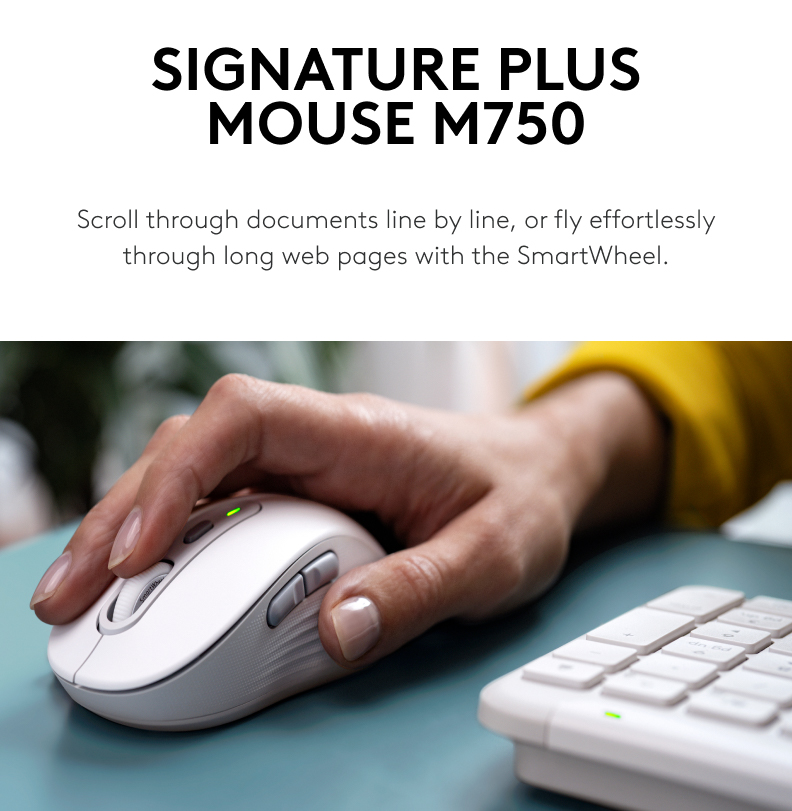 Logitech Mk950 Signature Slim Wireless Keyboard And Mouse Combo Sleek Design Quiet Typing And