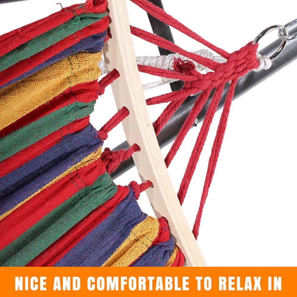 Full Set Hammock Stand Outdoor Camping Rainbow Hammocks Swing Anti ...