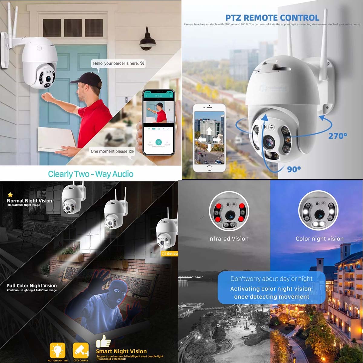 Carecam Pro 5MP 2.5K / 3MP 1296p Weatherproof Outdoor PTZ Speed Dome ...
