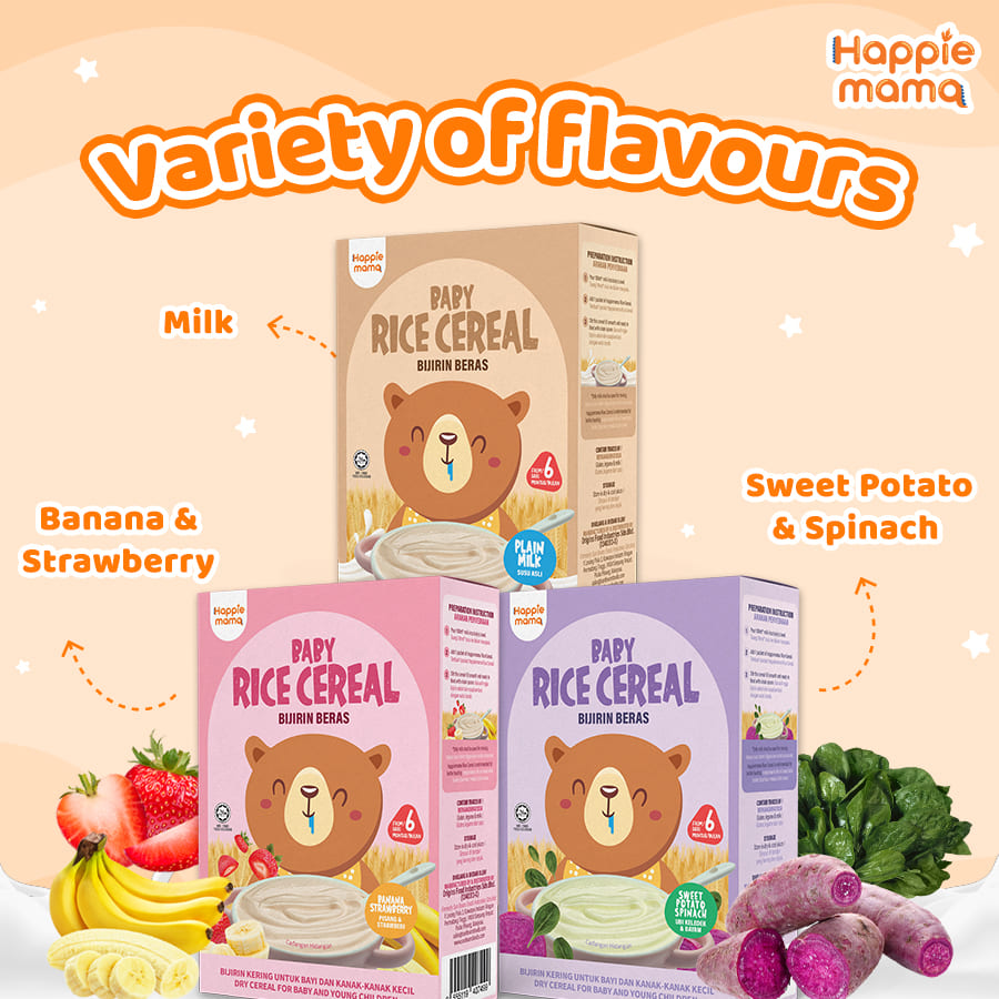 Happiemama Baby Rice Cereal Bubur Bayi 6 Bulan Instant Baby Porridge ...