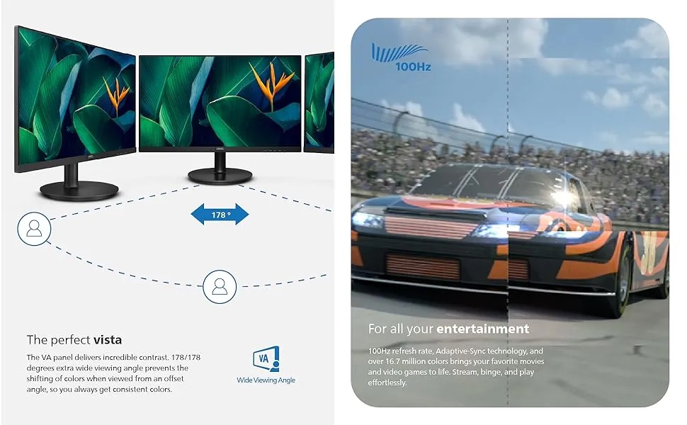 Philips 24" 100HZ IPS 241V8B / VA 241V8LB 4MS 1920X1080 Full HD Gaming ...
