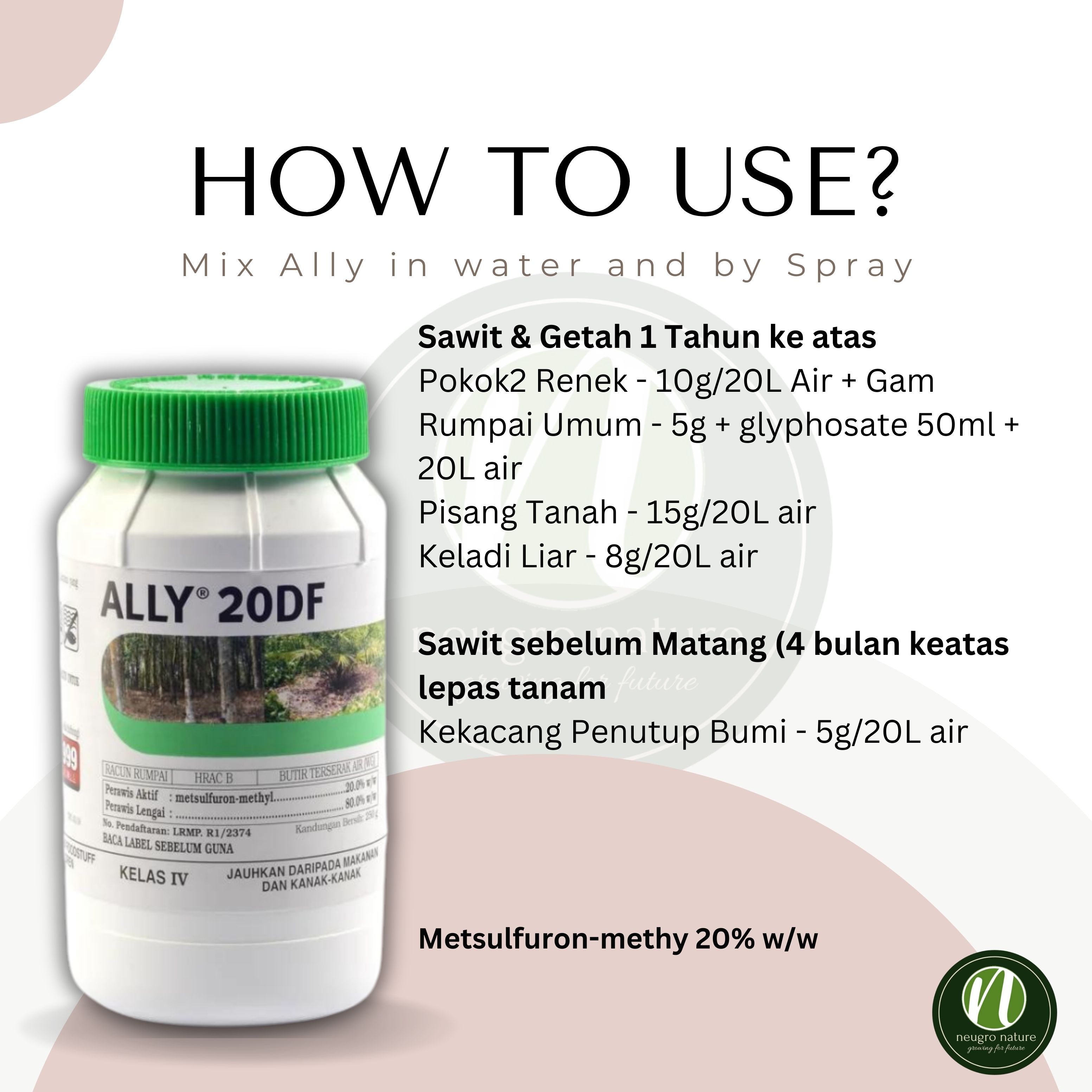 ALLY 20DF (250g) Racun Rumpai Rumput Kekacang Bumi Keladi Liar (Sama ...