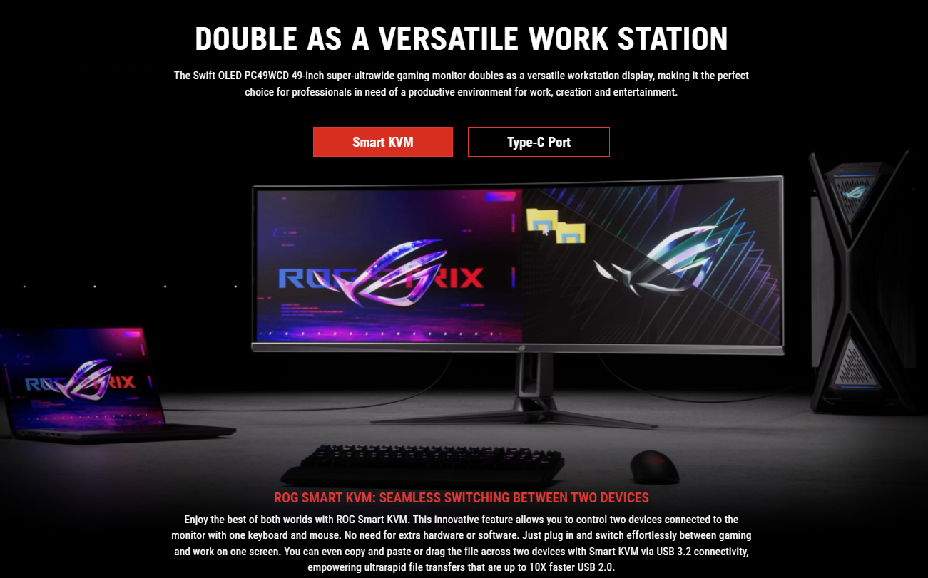[PREORDER] ROG Swift OLED PG49WCD Gaming Monitor ― 49-inch (5120x1440 ...