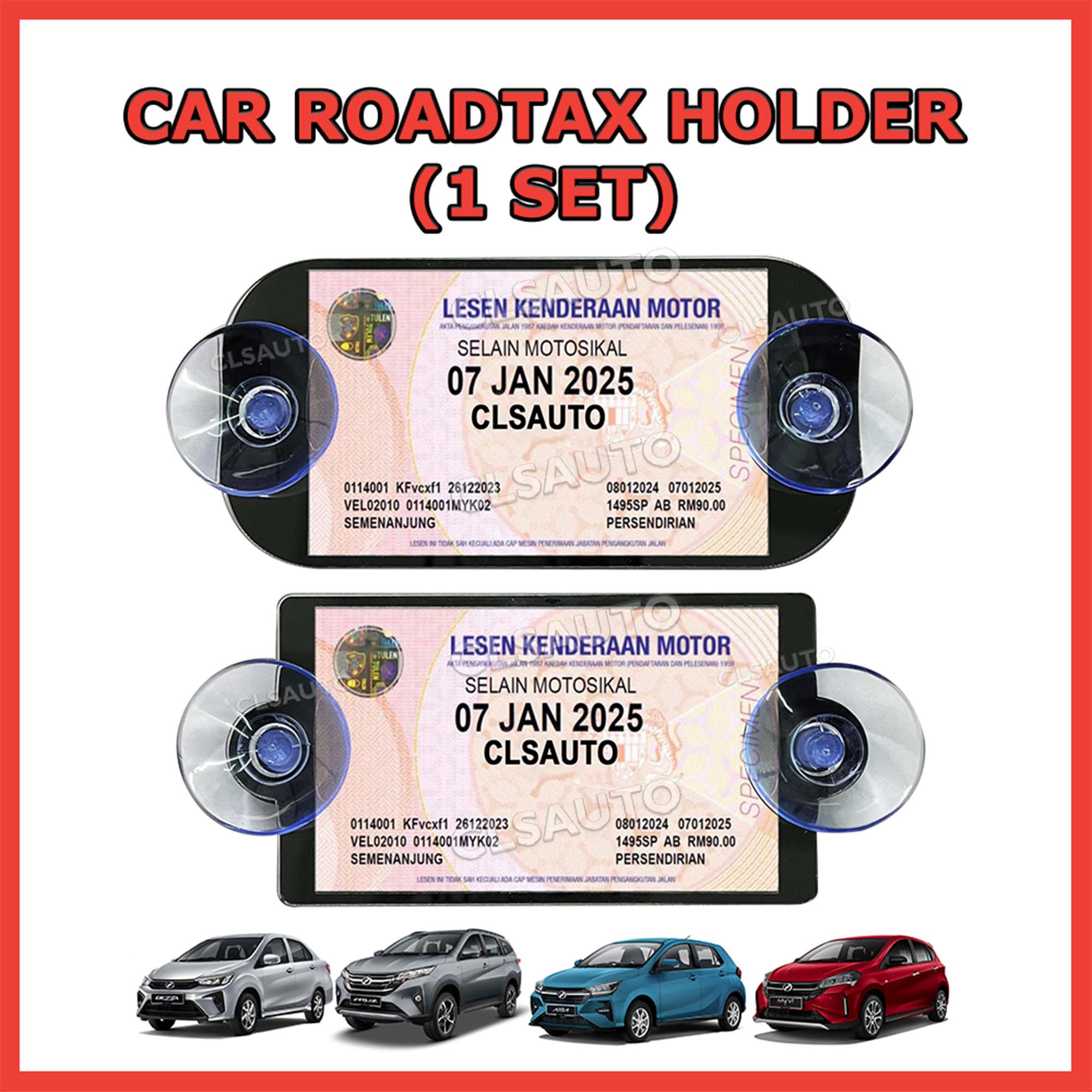 Premium Roadtax Holder Acrylic A Pemegang Rotax Kereta Rotek Cover Rotex Casing Road Tax 2024 ...