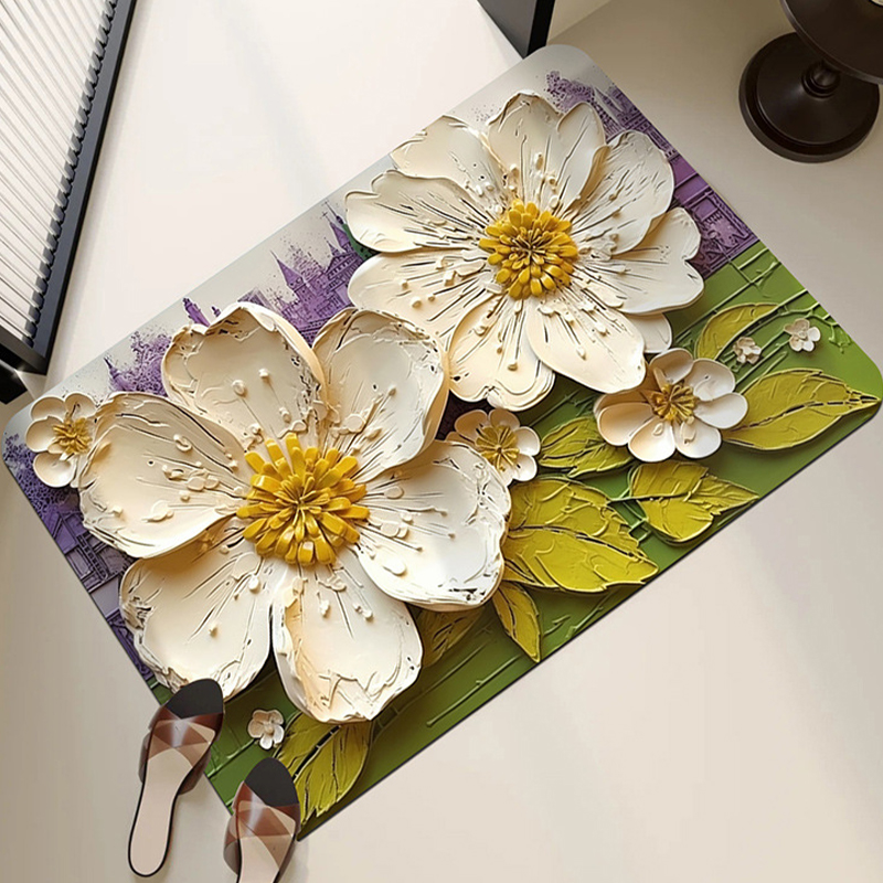 𝗤𝗨𝗜𝗖𝗞 𝗔𝗕𝗦𝗢𝗥𝗣𝗧𝗜𝗢𝗡 》3D Flower Diatom Mud Pad Kitchen Toilet Diatomite ...