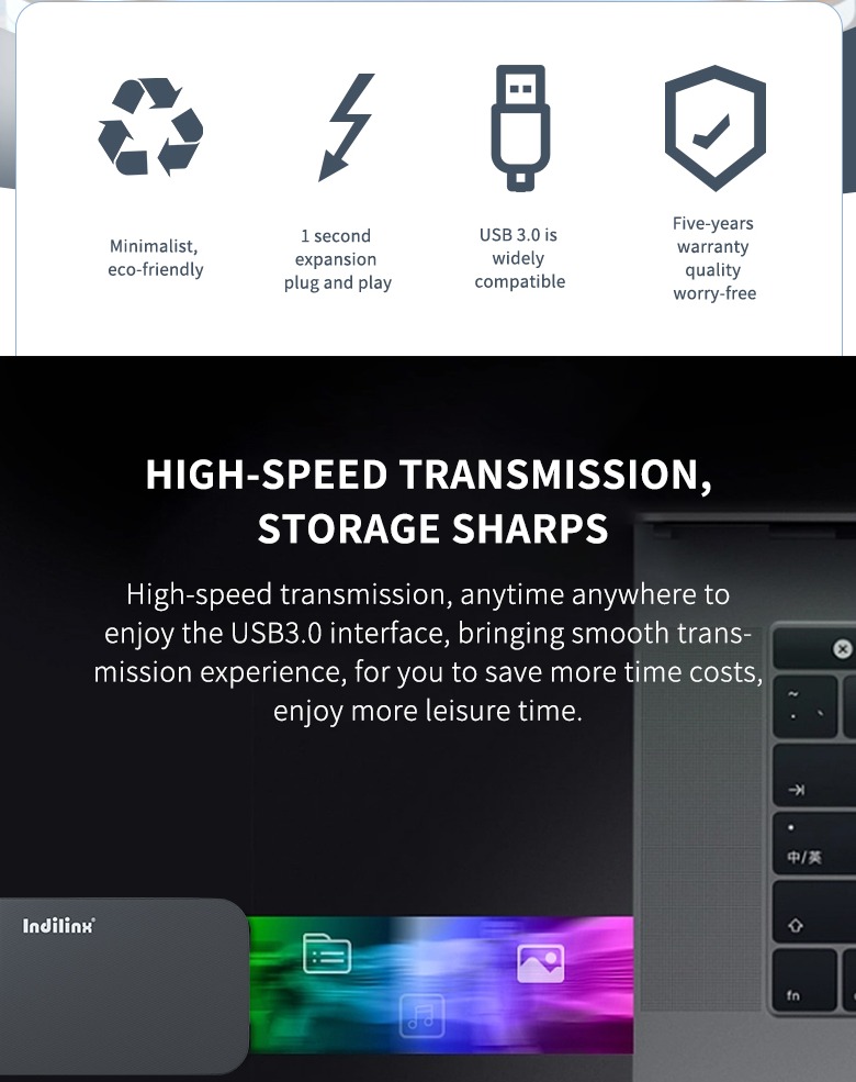 INDILINX SA1 2TB 1TB / 512GB / 256GB / 128GB Portable External SSD ...