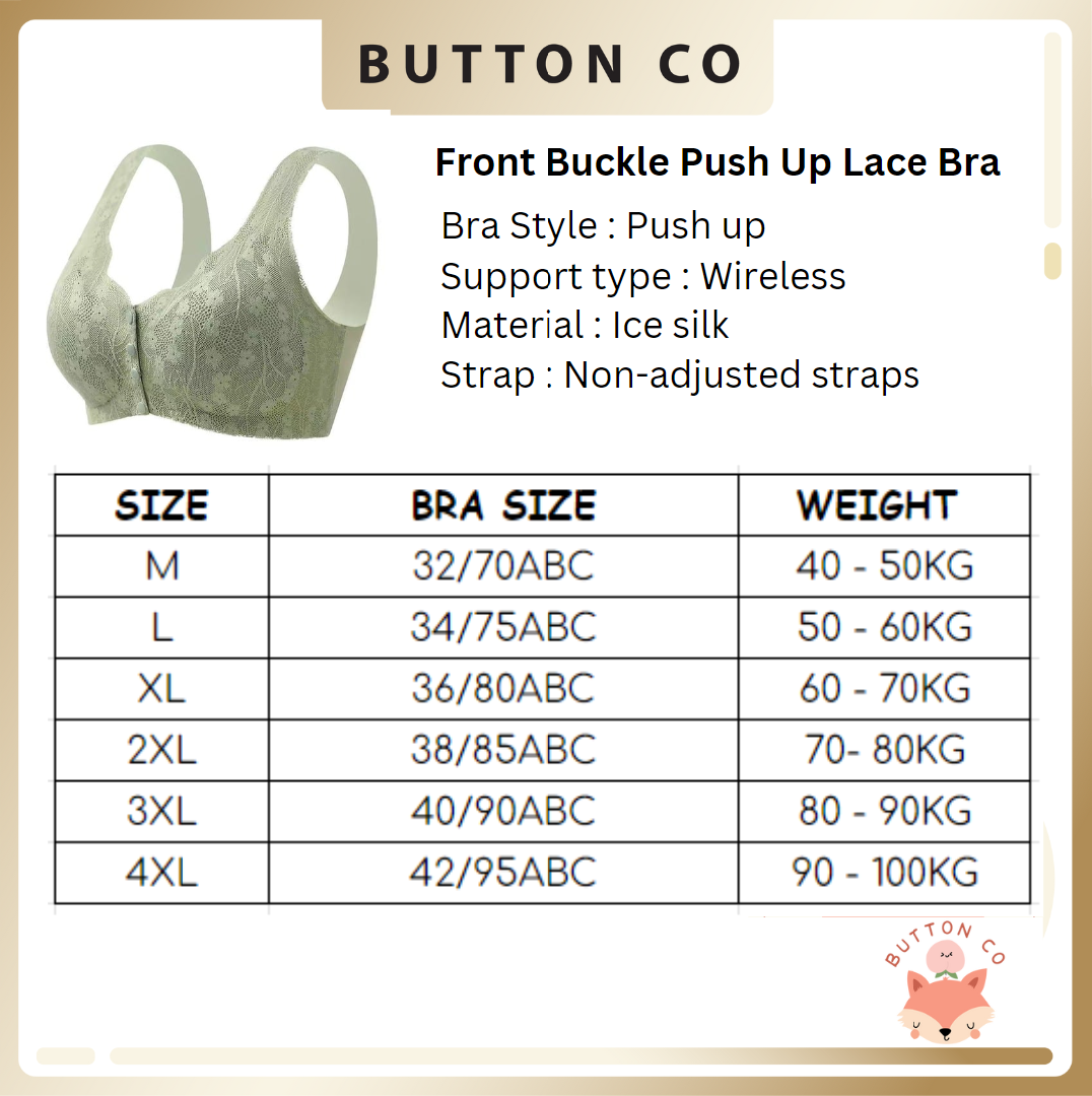 NO. 603 PLUS SIZE BRA FRONT BUTTON BRA WOMEN BAJU DALAM WANITA MIDDLE ...