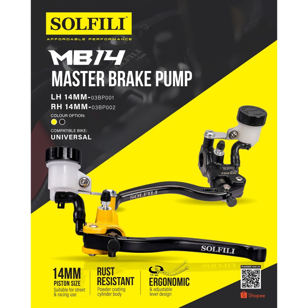 SOLFILI MB14 RACING MASTER PUMP SET 14mm LH RH MB 14 DISC BRAKE PUMP ...