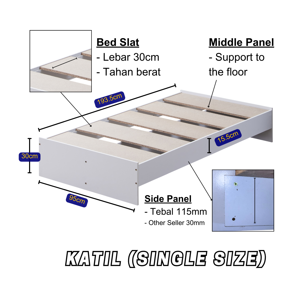 FREE DELIVERY 🚚 Katil Single Bujang | Single Bed Frame | Paling Kukuh ...