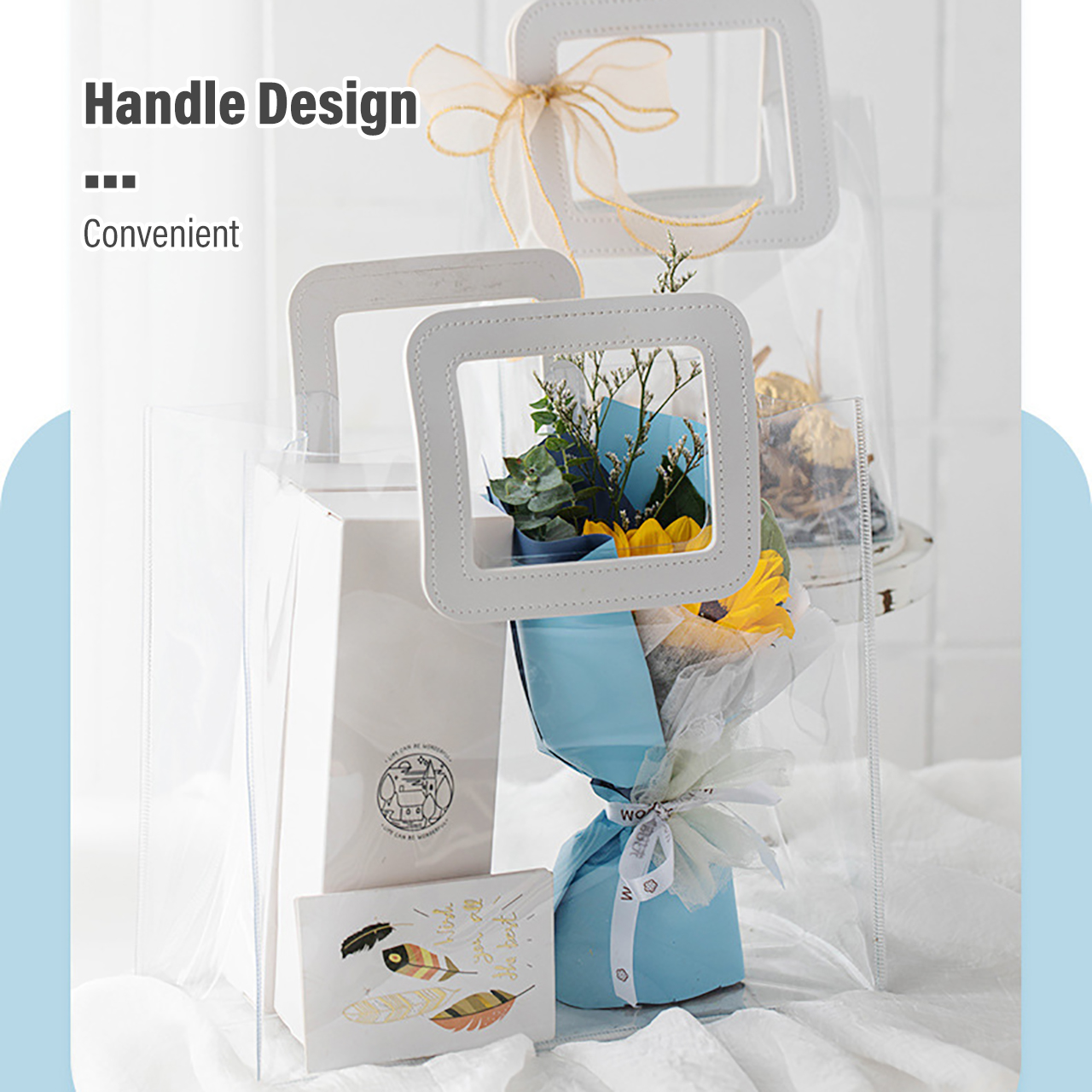 Transparent PVC Door Gift Bag Square Handle Wedding Beg Plastik Goodies ...