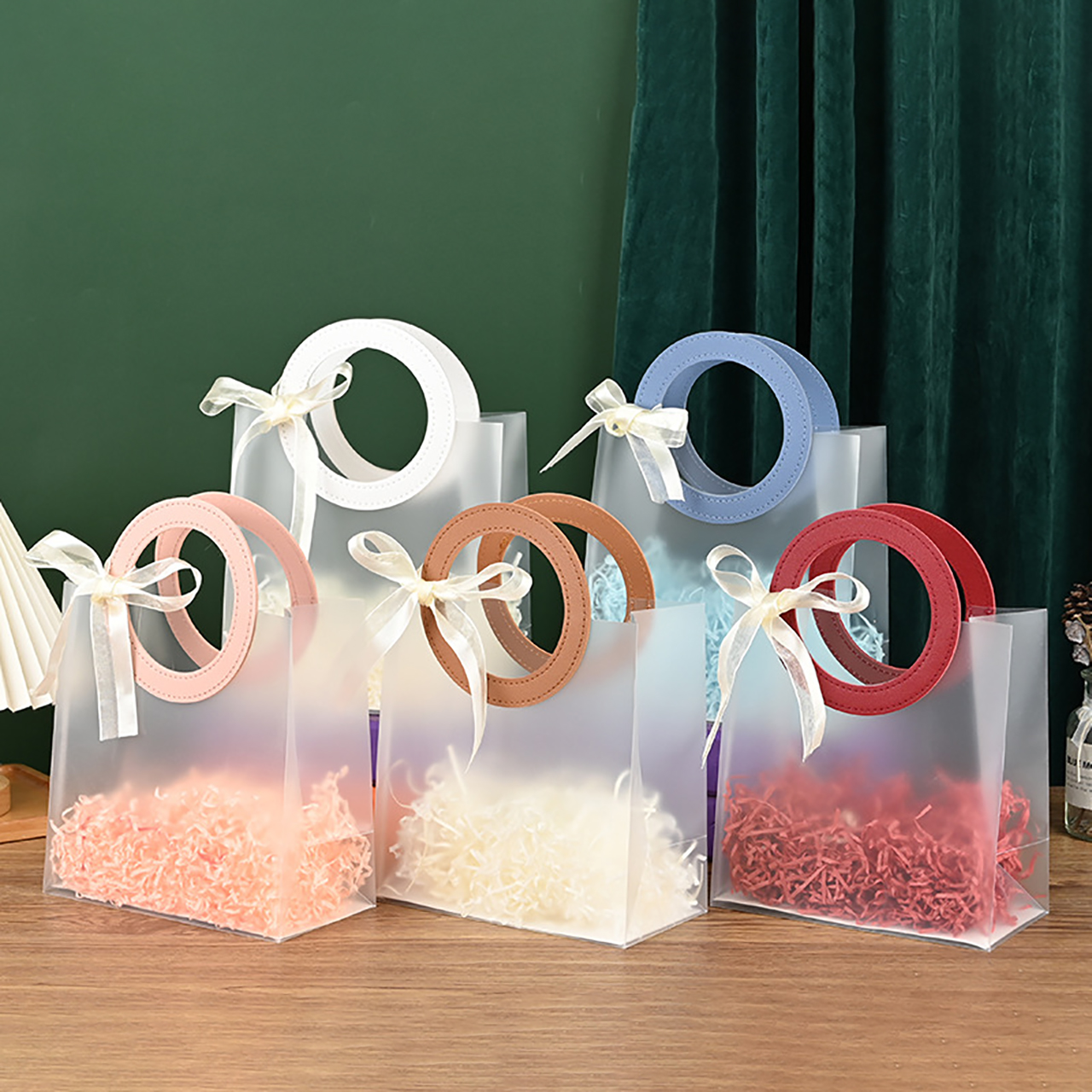 Frosted Door Gift Plastic Bag Round Handle Beg Goodies Kahwin Beg ...