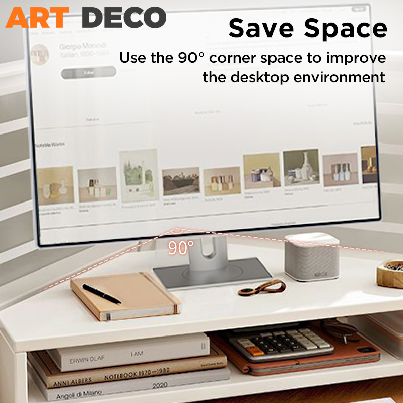 Monitor Stand Desk Organizer L-shape Desktop Rack Office organizer ...