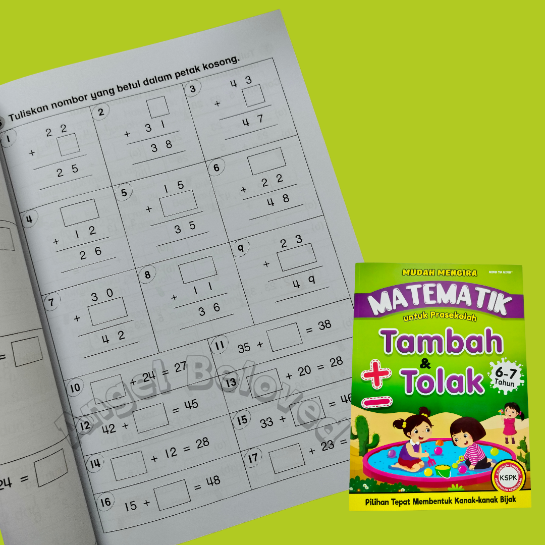 Buku Latihan Matematik Prasekolah Math Activity Book for kindergarten ...
