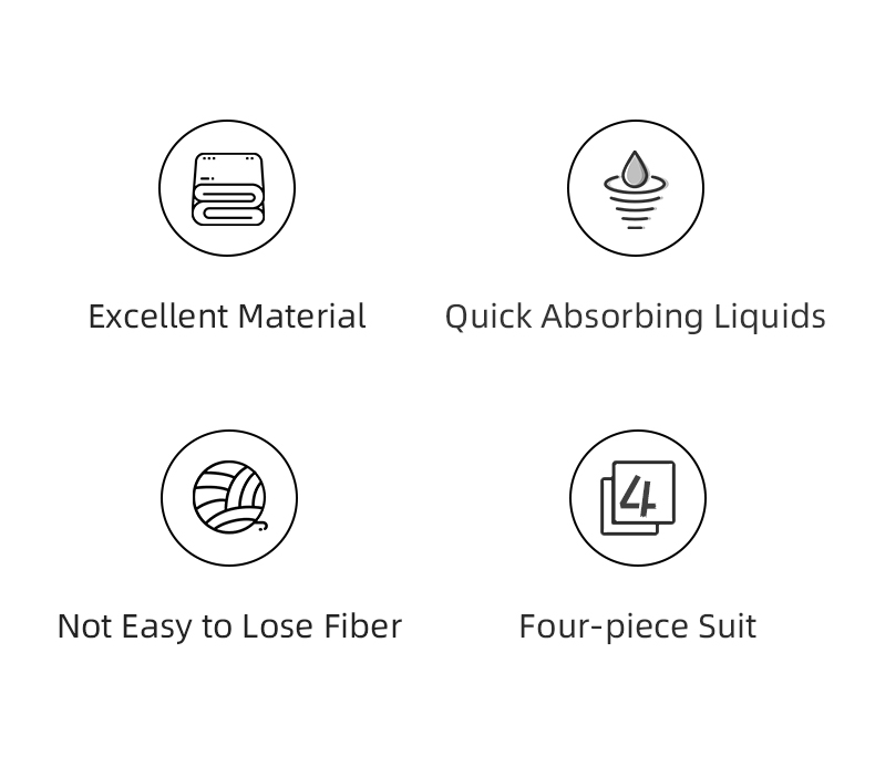 MHW-3BOMBER - 4 pcs Four Towel Set Bar top cloth Towel barista waffle ...