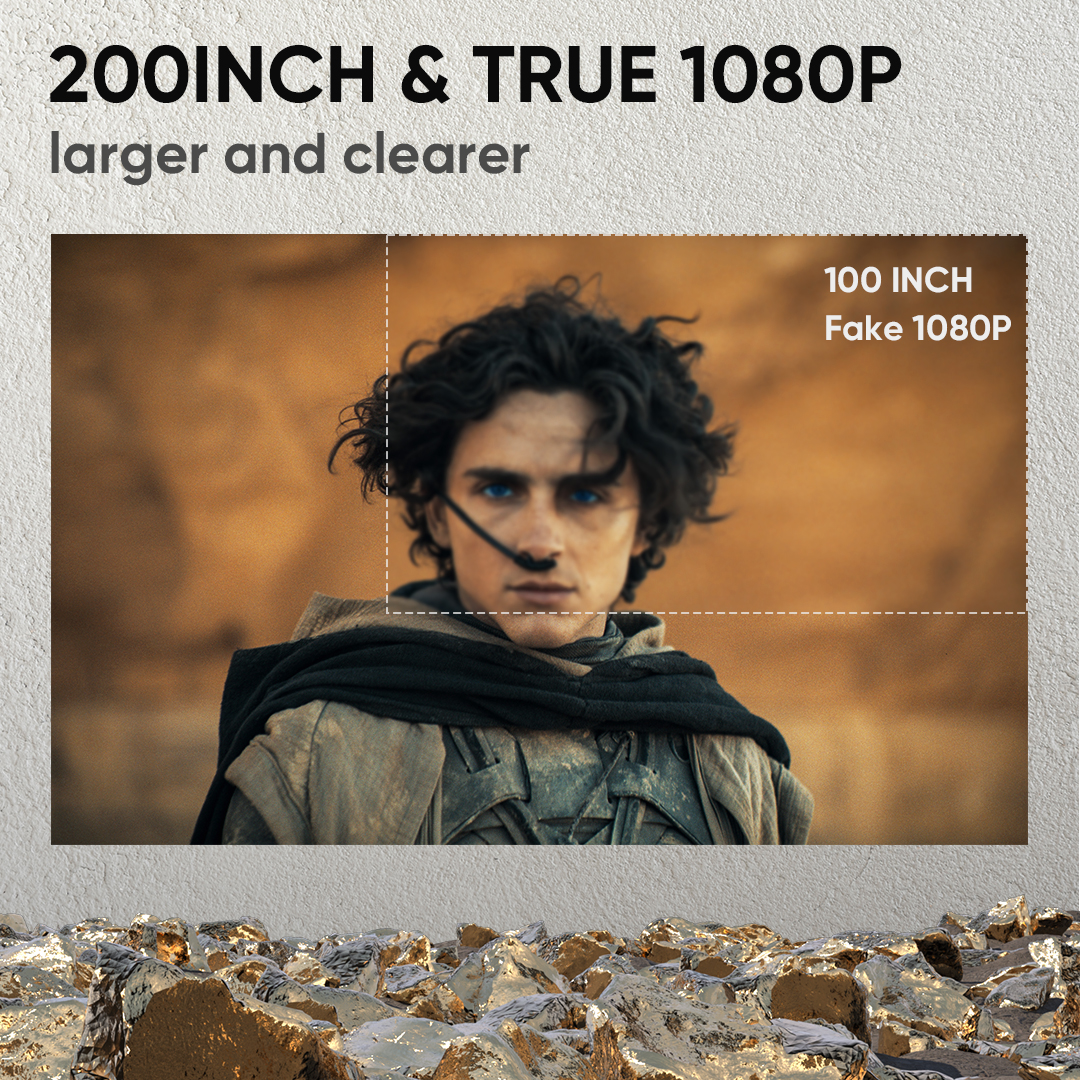 EROC Monet Projector Mini Home Theater Full HD 1080P Portable Projector ...