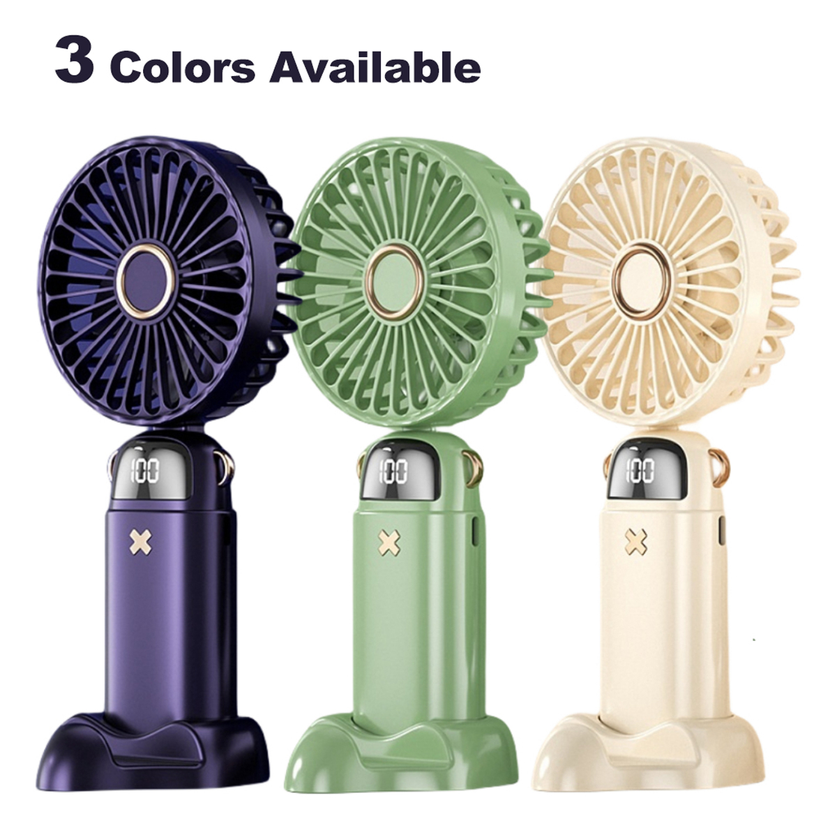 Mini Handheld Fan Portable Foldable Small Fan Digital Display Office ...
