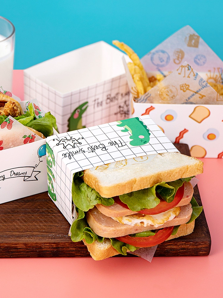 [10pcs] Toast Box Sandwich Box Egg Drop Packaging Box Korean Breakfast ...