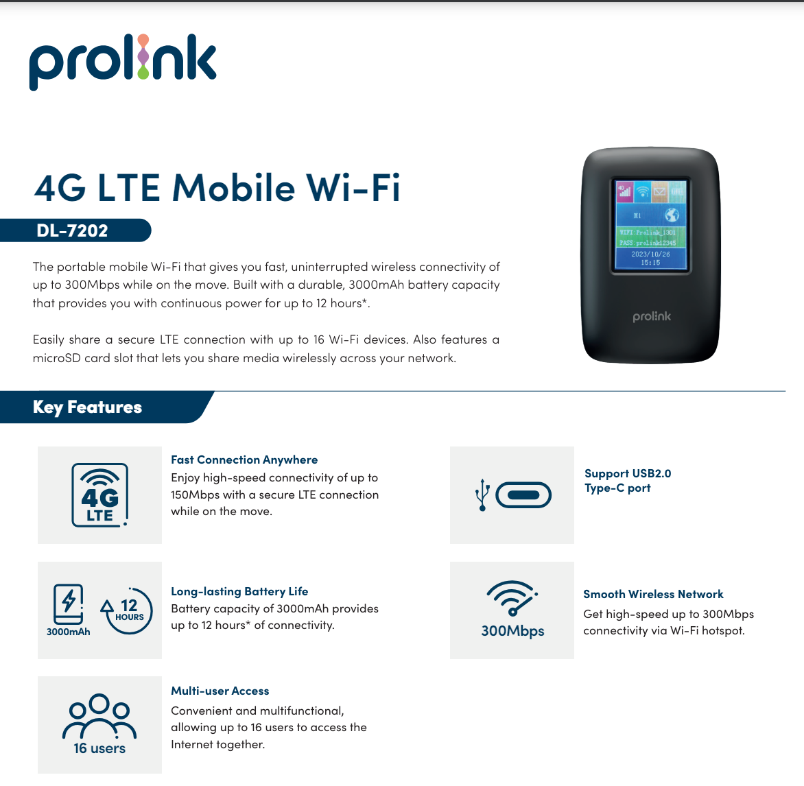 [2025 UPGRADED] Prolink Upgraded 4G LTE Mobile WiFi LED Screen ...