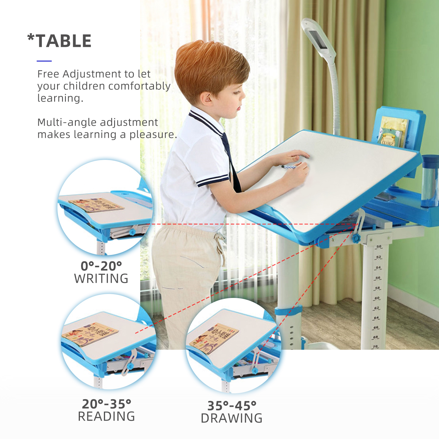 [FREE Shipping] Homez Kid Study Learning Table - Blue/Pink HMZ-FN-WT ...