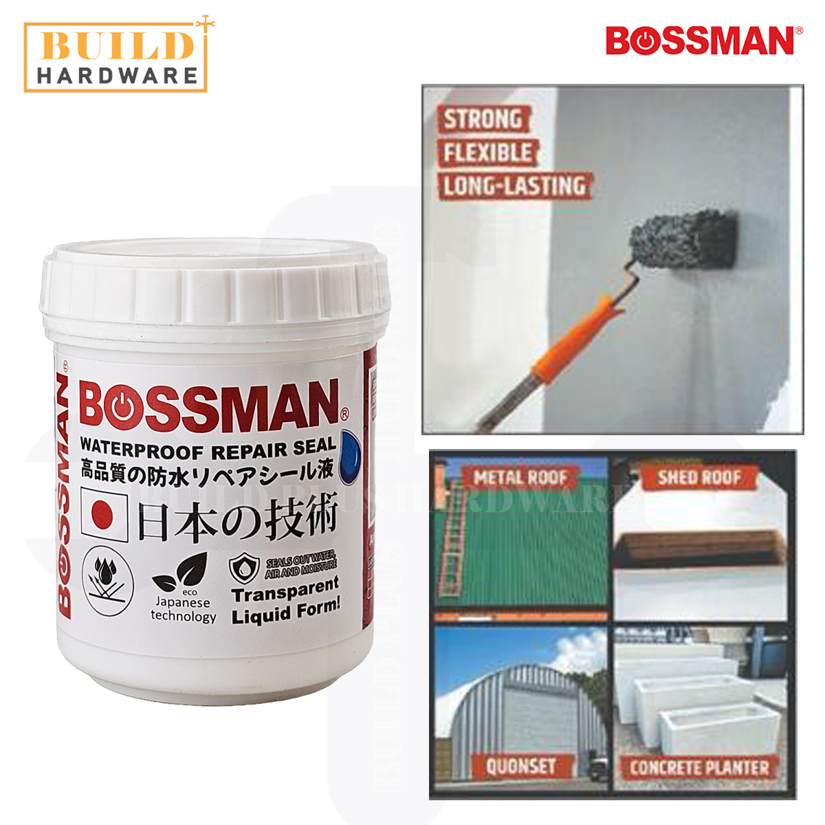 BOSSMAN BRS-300 Waterproof Repair Seal 300g Transparent Liquid Form ...