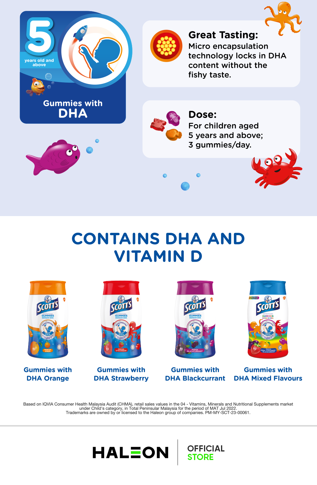 Scott's DHA Chewable Gummies - 4 Flavors (60's) | Shopee Malaysia
