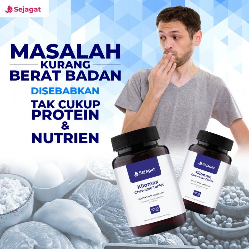 SEJAGAT GLOBAL KILOMAX Kilo Max Tambah Berat Badan Weight Gain Chewable ...