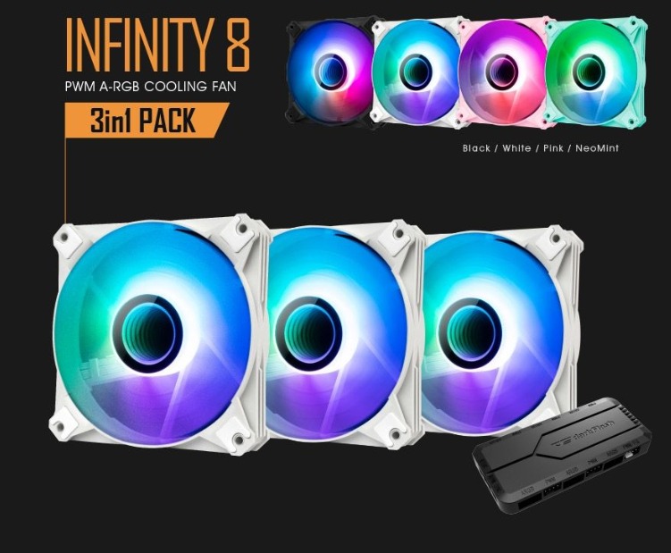 Aigo DarkFlash INFINITY 8 ARGB BLACK / WHITE / PINK ARGB / RGB Casing ...