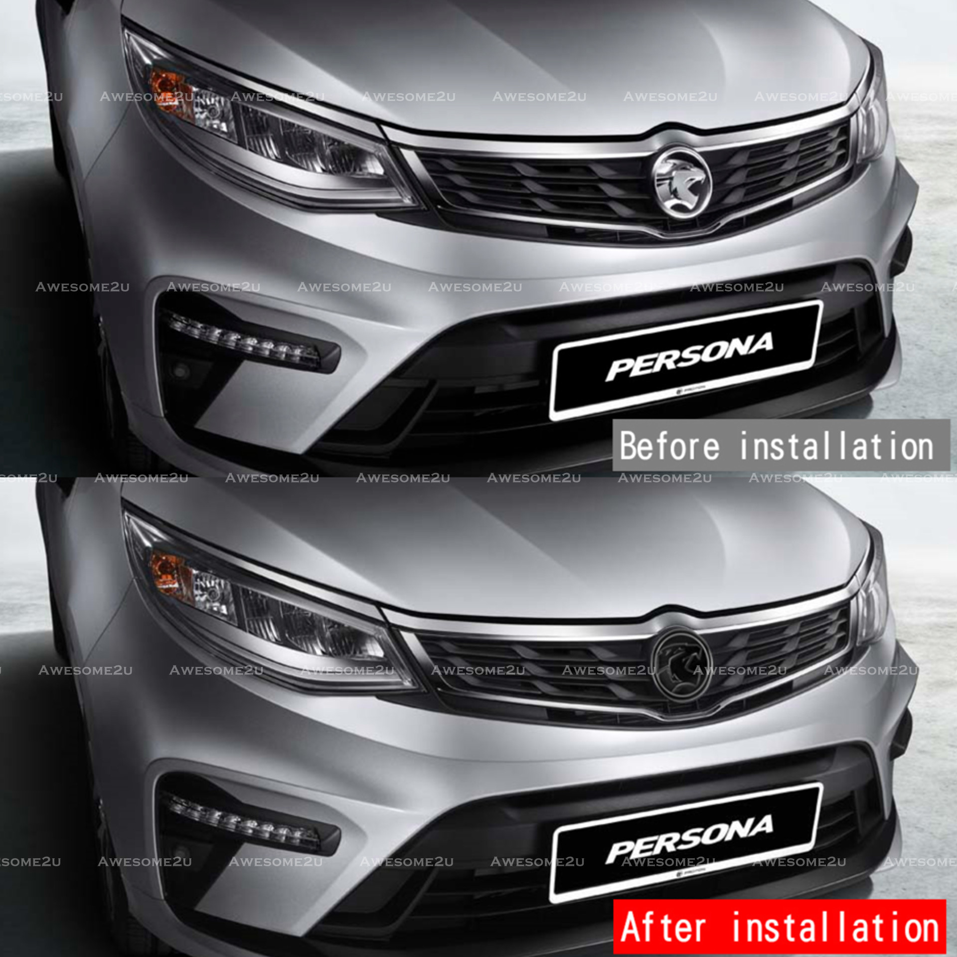 Awesome2u Proton Persona VVT MC2 2022-2024 Car Front Logo Emblem Cover ...