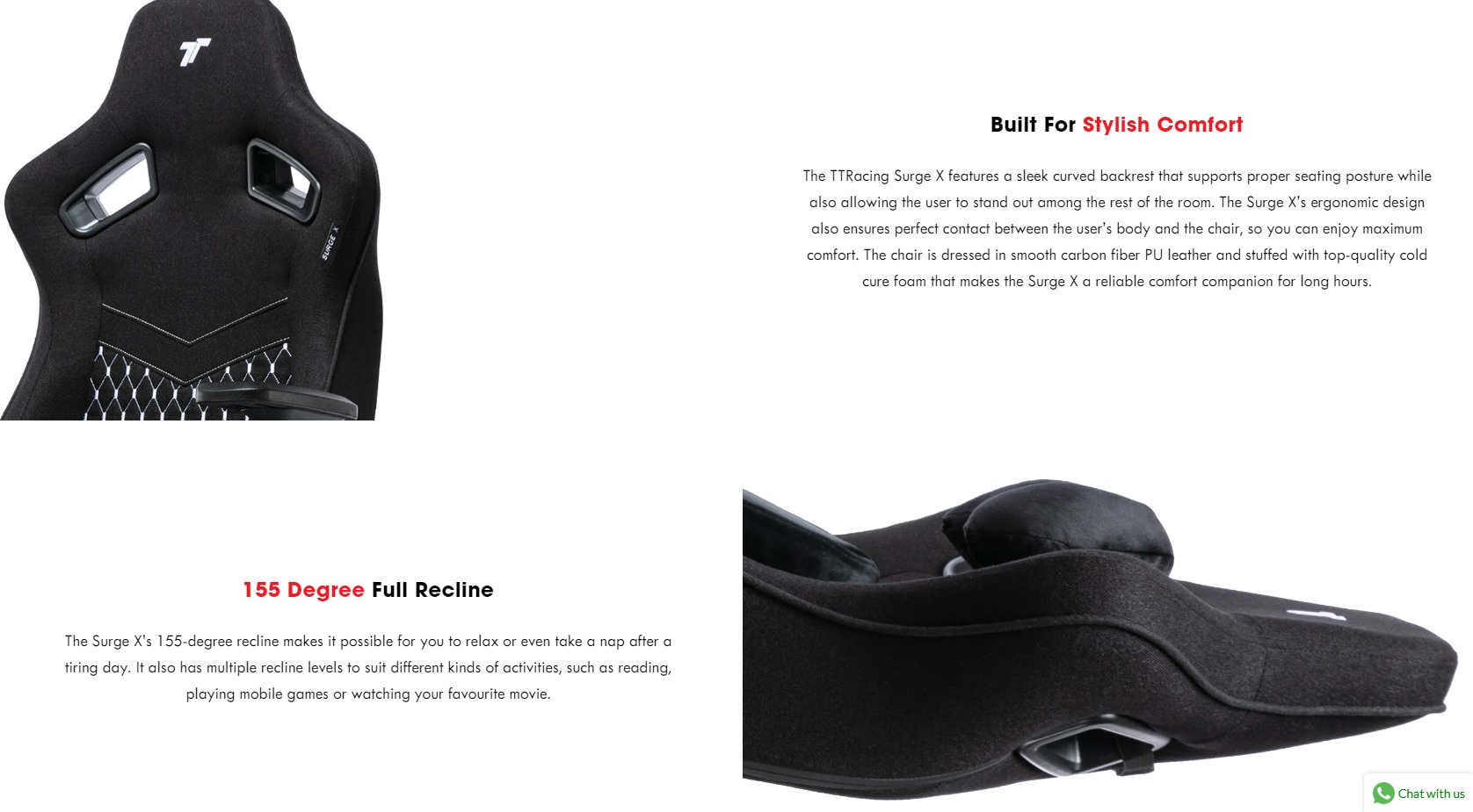 PRE-ORDER TTRacing SURGE / SURGE X Leather / Fabric Gaming Chair BLACK ...