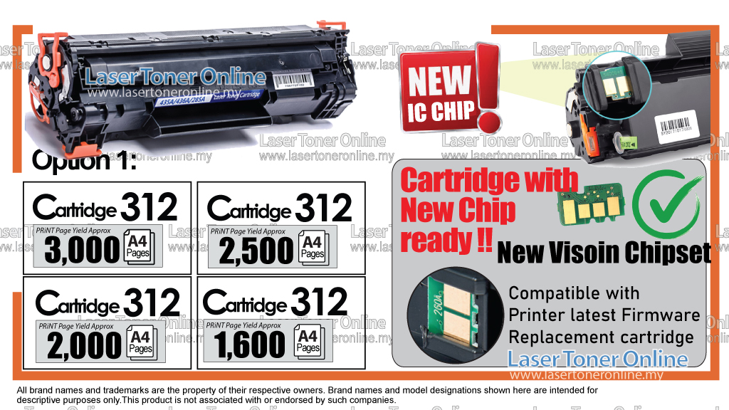 3x Compatible to canOn Cartridge 312 LASER SHOT LBP-3018 LBP-3018B LBP ...