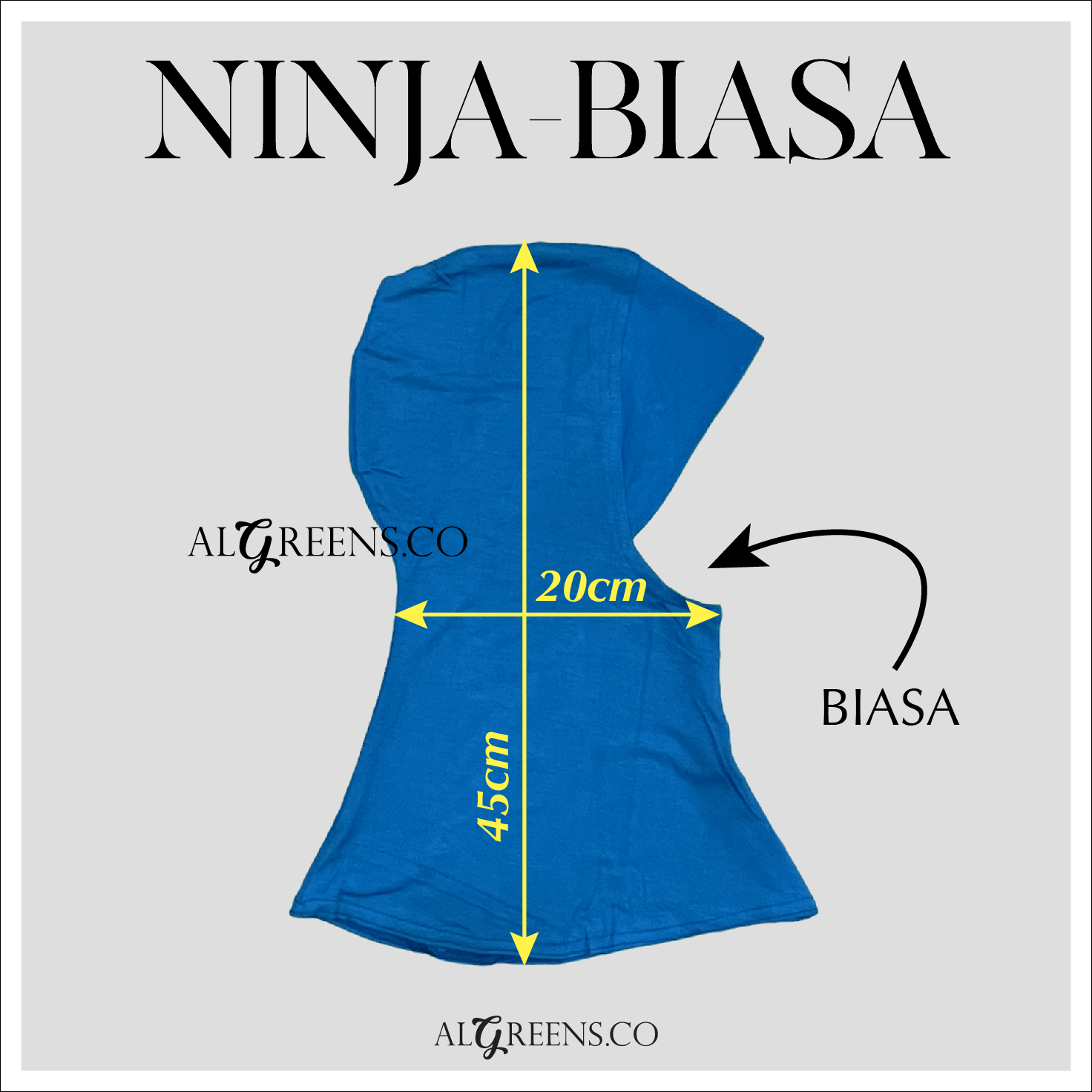ALGREENS Inner Ninja Soft Cotton Dagu & Biasa Anti Panas Sejuk ...
