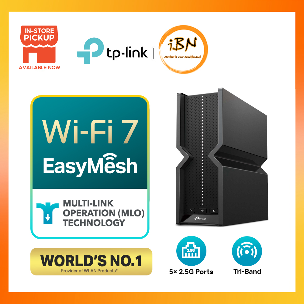 TP-Link Archer BE550 WiFi 7 BE9300 Tri-Band 5x 2.5G Ports Router with ...