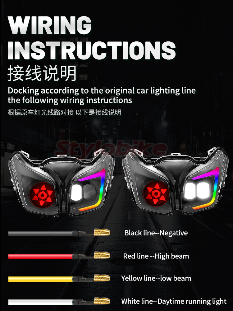 SRL 115 FI LED Lampu Depan Lagenda 115FI Headlamp LED Naruto Headlight H4 Socket Custom Head ...