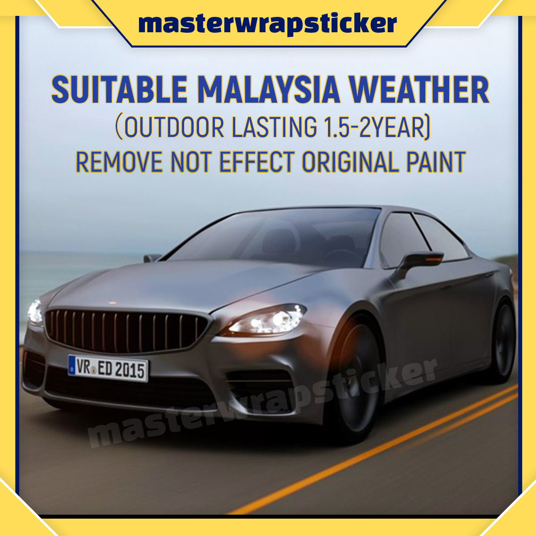 NEW SATIN MATTE GREY CAR STICKER(152CM-90CM)stiker kereta kelabu vinyl ...