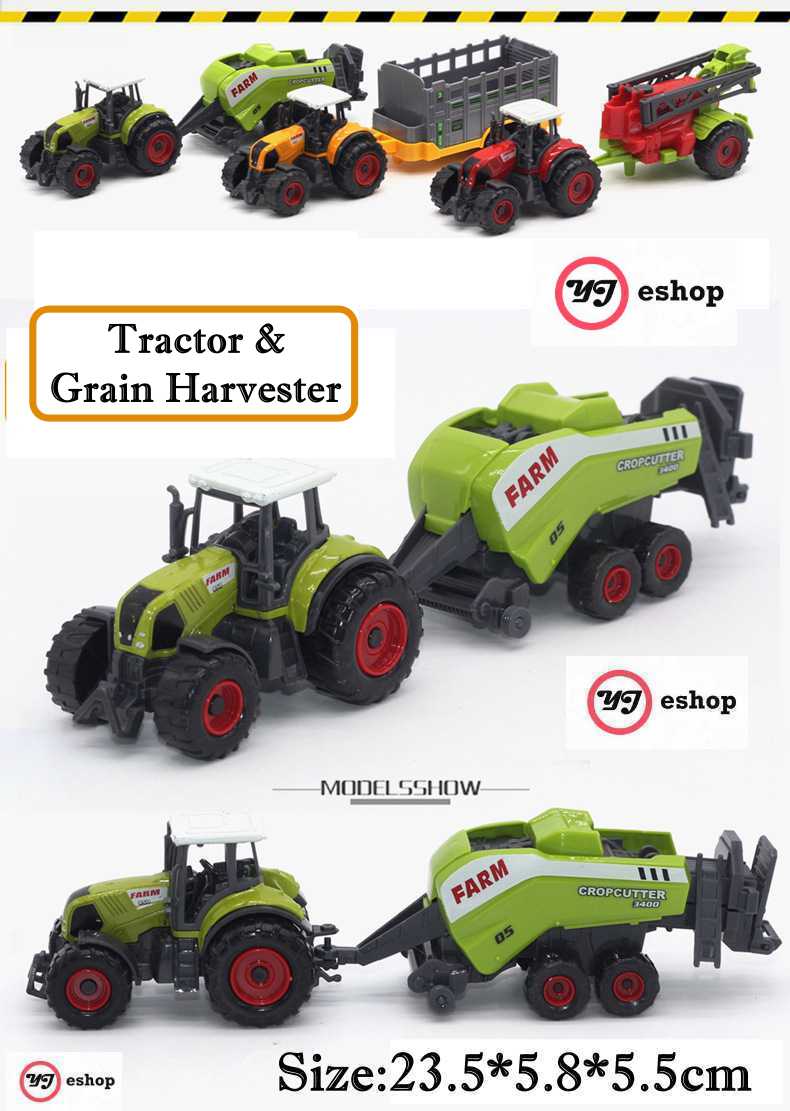 6pcs Alloy Diecast Farmer Car Harvester Tractors Car Model Toy Car ...